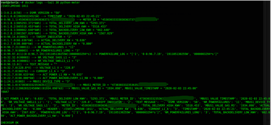 P1 Energy Meter Reader using Python in Docker – www.kaper.com